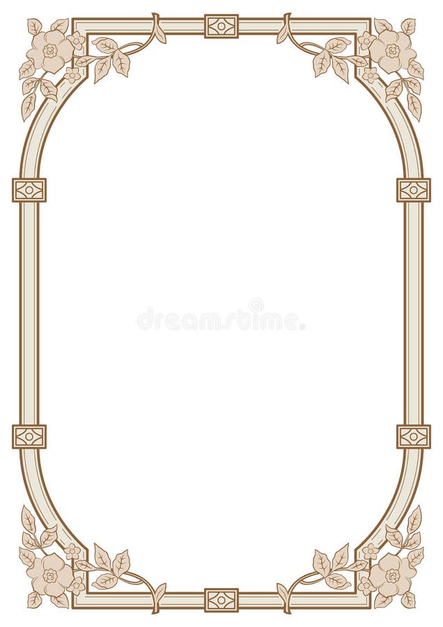 Decorative Rectangular Framework. Floral Corners Stock Vector ...