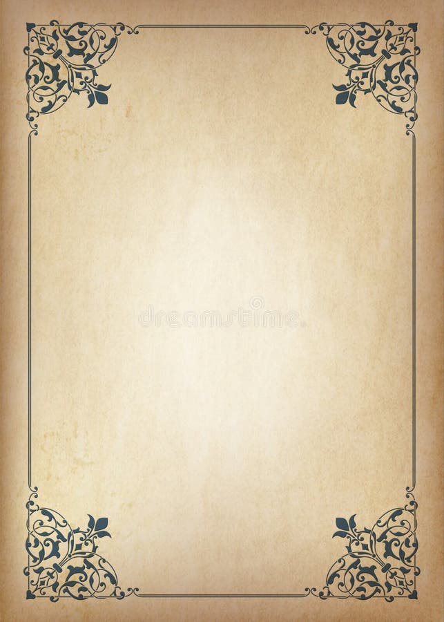 Decorative Rectangular Framework on a Piece of Parchment. Stock ...