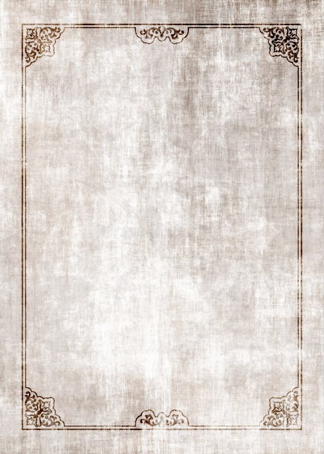 Decorative Rectangular Framework on a Piece of Parchment. Floral ...