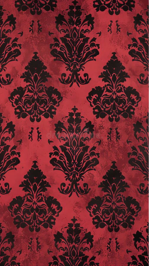 Decorative Red and Black Baroque Wallpaper Pattern Stock Photo - Image ...