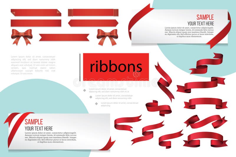 Decorative Red Blank Ribbons Composition Stock Vector - Illustration of ...