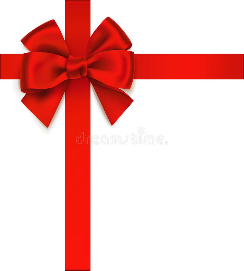 Decorative Red Bow with Horizontal and Vertical Ribbon. Vector Bow for ...