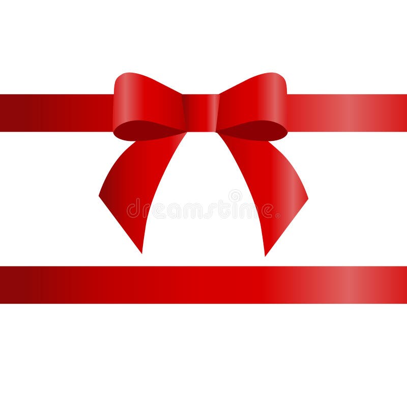 Decorative Red Bow Two Horizontal Red Ribbons. Stock Vector ...