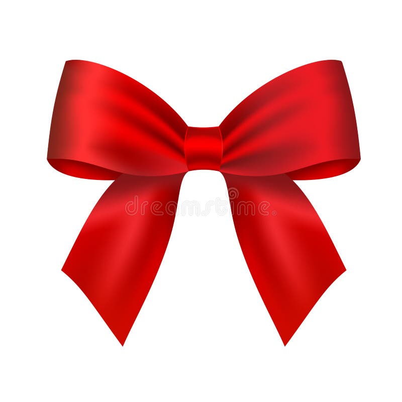 Decorative Red Bow. Vector Bow for Page Decor Isolated on White Stock ...