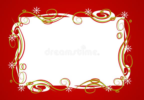 Decorative Red Christmas Frame Stock Illustration - Illustration of ...