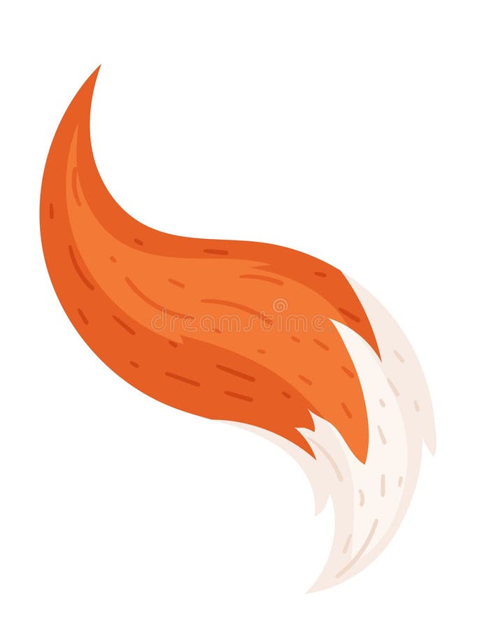 Decorative Red Fox Tail Cartoon Animal Tail Design Vector Illustration ...