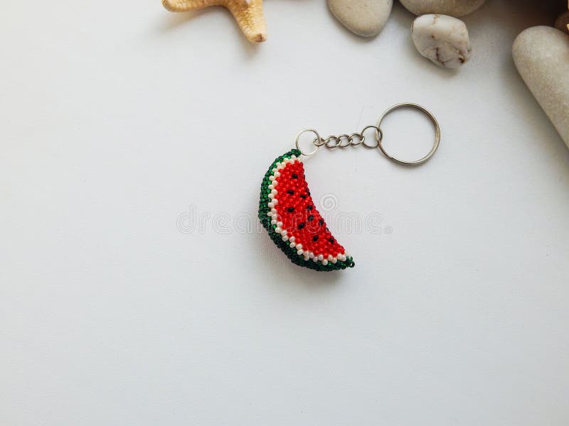 Decorative Red Fruit Key Chain Accessory on a Chain Stock Photo - Image ...