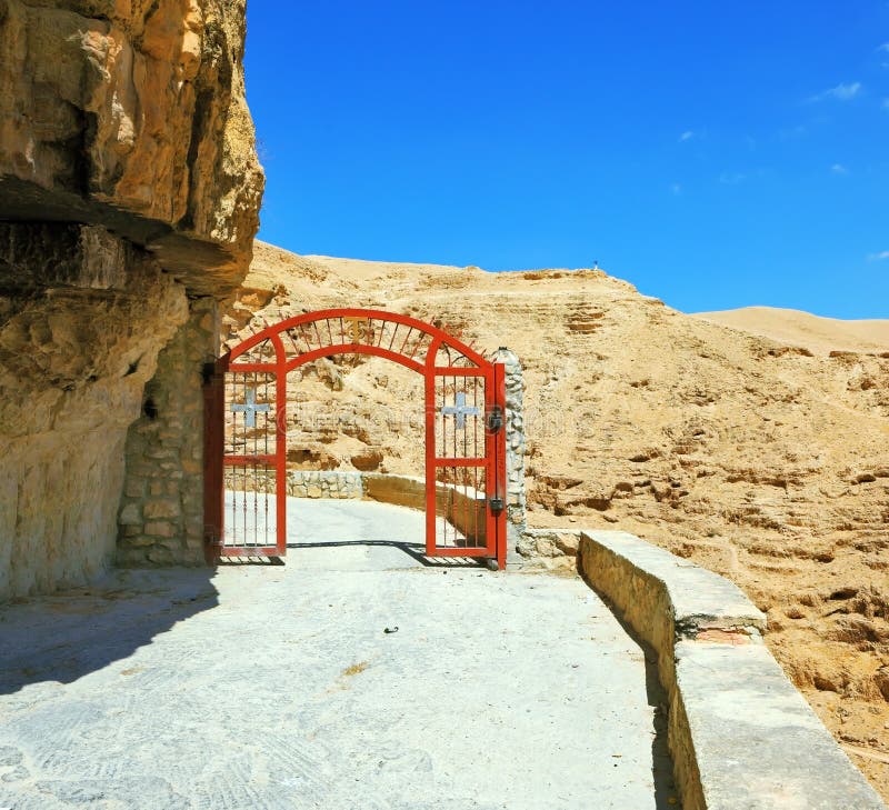 Decorative Red Gate with a Cross Stock Photo - Image of christianity ...