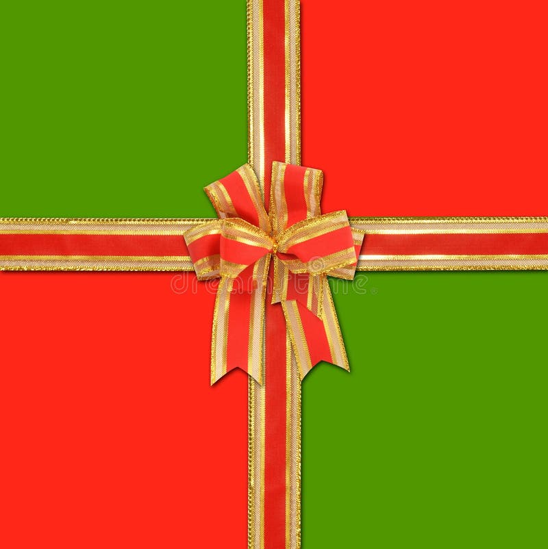 Decorative Red and Gold Ribbon Bow Stock Photo - Image of paper, symbol ...