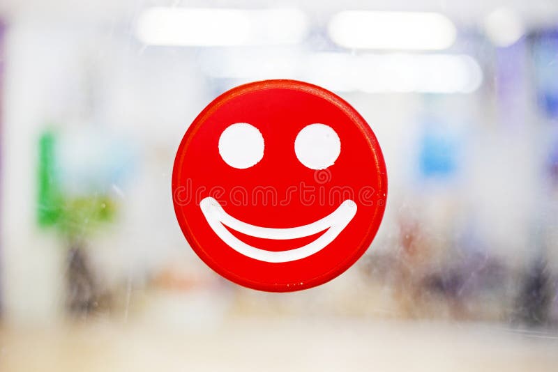 Decorative Red Smiley on the Door To the Development Center. Stock ...