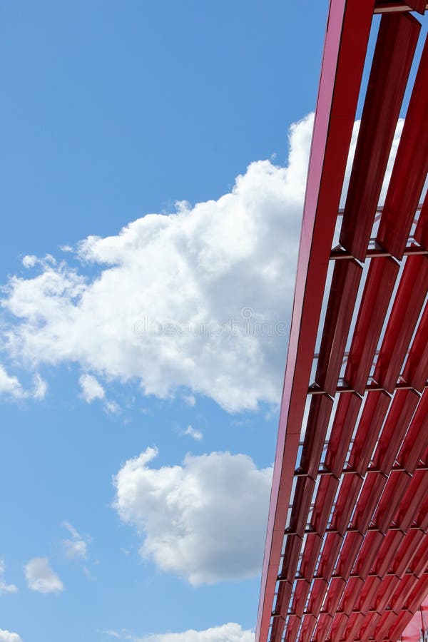Decorative Red Steel Construction. the Metal Framework at the Roof of ...
