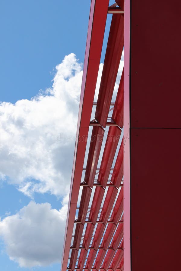 Decorative Red Steel Construction. the Metal Framework at the Roof of ...