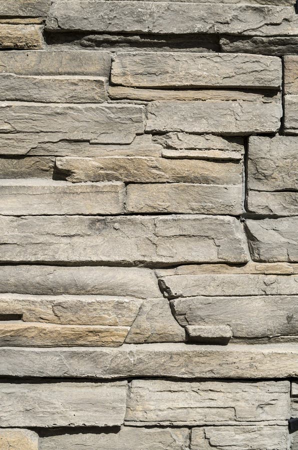 Decorative Relief Cladding Slabs Imitating Stones on Wall Stock Image ...