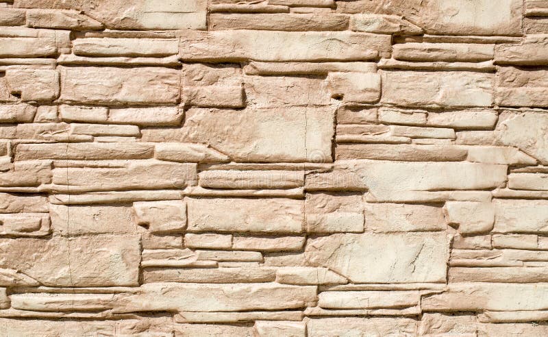 Decorative Relief Cladding Slabs Imitating Stones on Wall Stock Photo ...