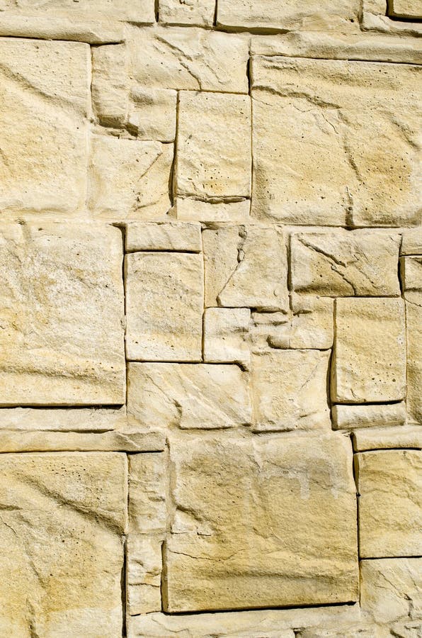Decorative Relief Cladding Slabs Imitating Stones on Wall Stock Image ...