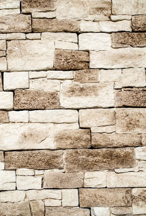 Decorative Relief Cladding Slabs Imitating Stones on Wall Stock Image ...