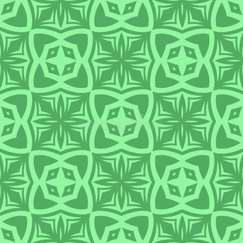 Decorative Retro Green Seamless Pattern Stock Vector - Illustration of ...