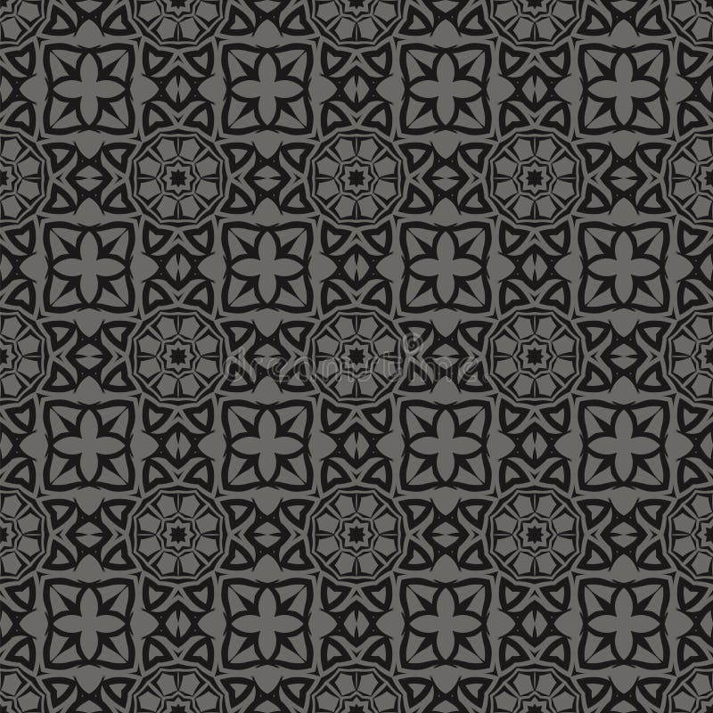Decorative Retro Seamless Grey Pattern Stock Vector - Illustration of ...
