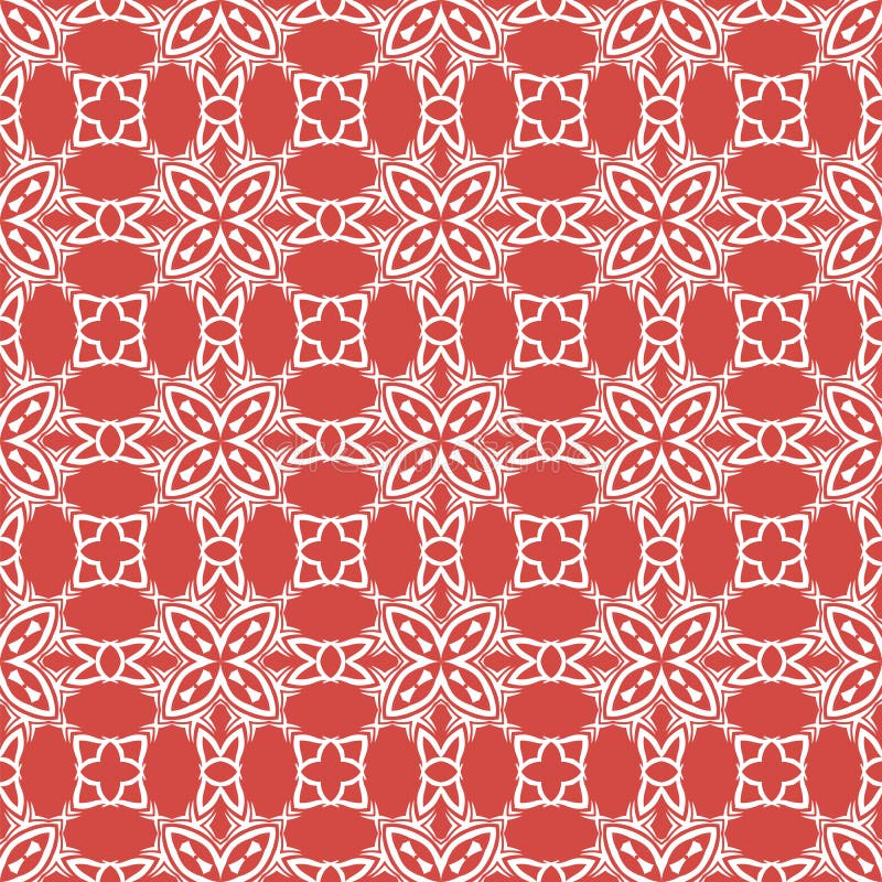 Decorative Retro Seamless Red Pattern Stock Vector - Illustration of ...
