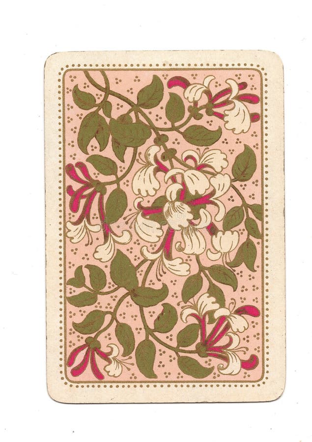 A Decorative Reverse of an Antique Playing Card. Stock Image - Image of ...