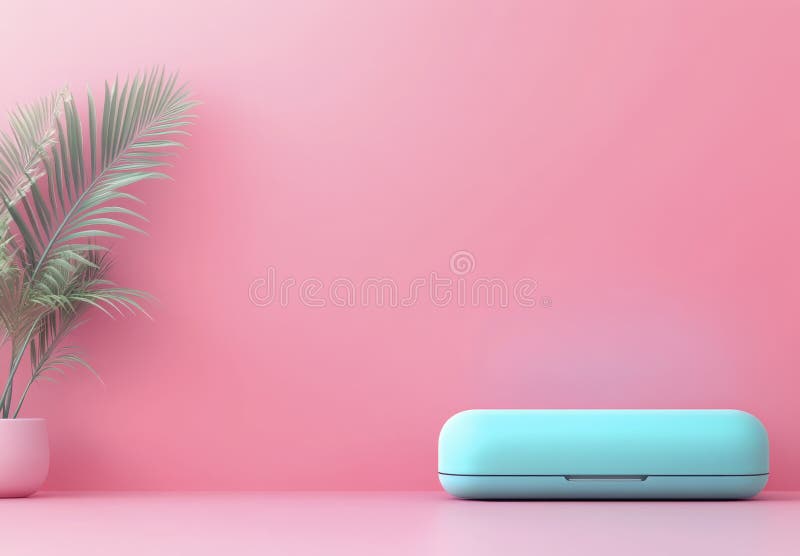 Decorative Ribbon and a Flat Object Placed on a Pastel Pink Backdrop in ...