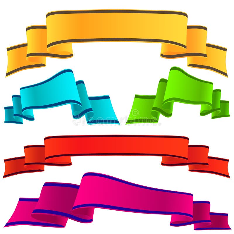 Decorative ribbon banner. stock vector. Illustration of color - 6373893