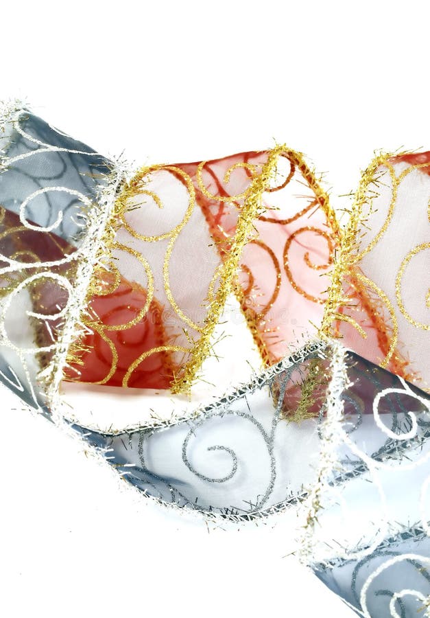 Decorative Ribbons Isolated on White Background Stock Image - Image of ...