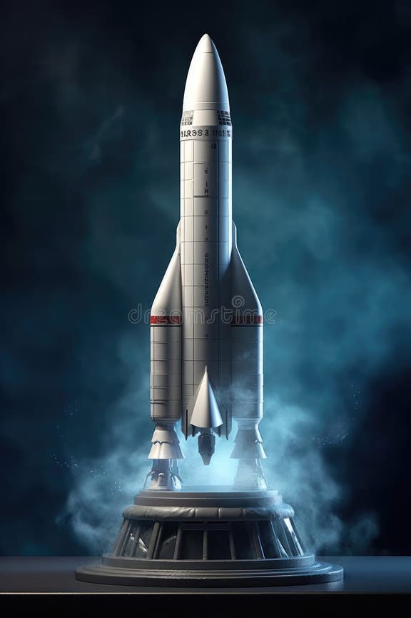 Decorative Rocket Standing. Stock Illustration - Illustration of space ...