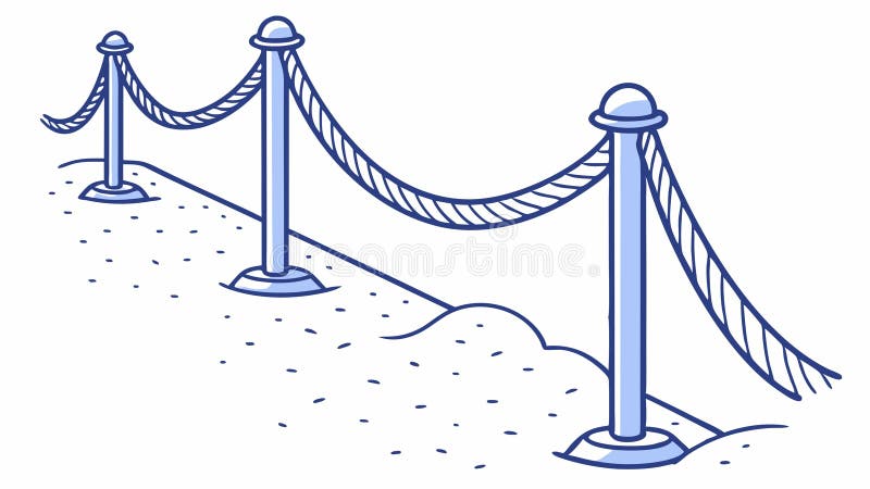 Decorative Rope Barrier with Elegant Posts, Vector Design Generative AI ...