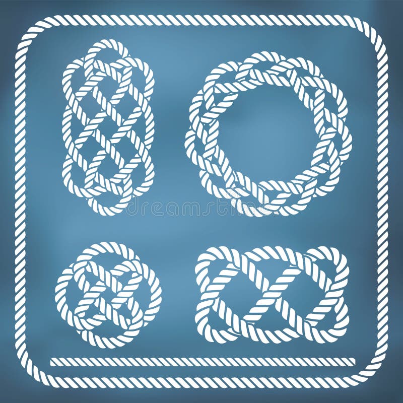 Sea Boat Rope Knots Vector Illustration Isolated Marine Navy Cable ...