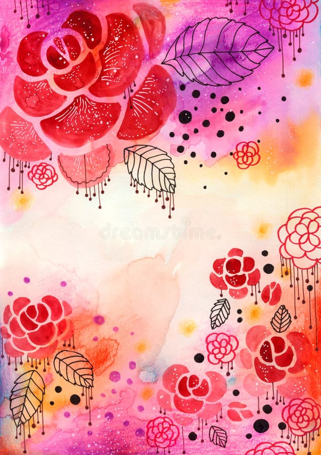 Fancy roses stock vector. Illustration of fancy, painted - 32344161