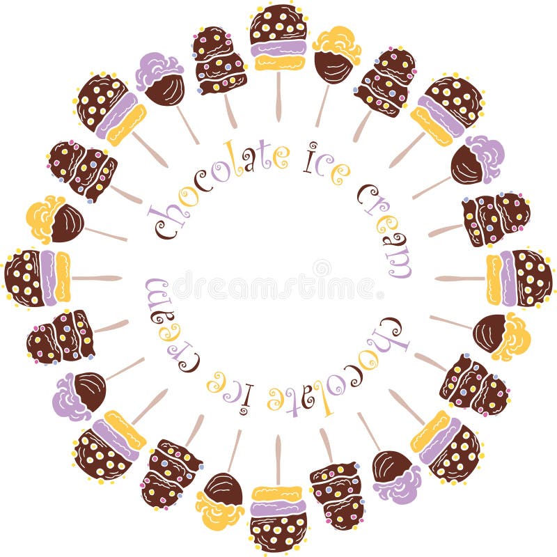 Decorative Round Border from Different Chocolate Ice Cream Popsicle ...