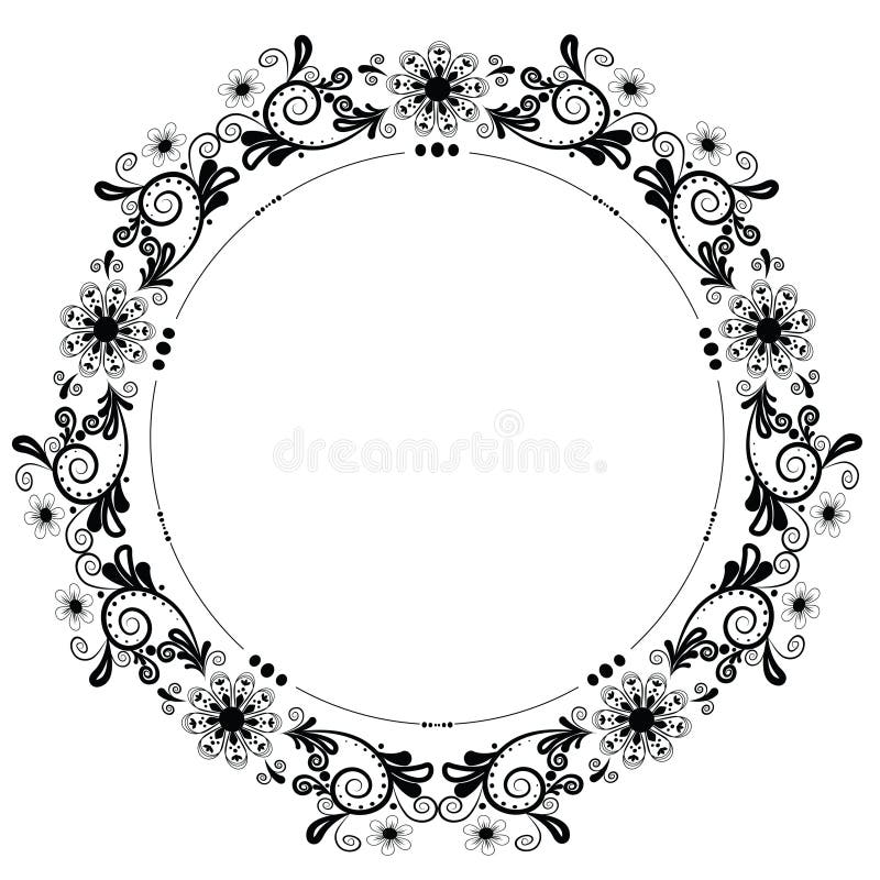 Decorative Round Classic Vintage Frame and Border Stock Vector ...