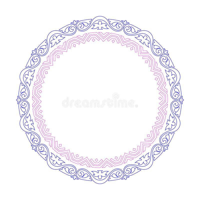 Decorative Round Frame Border with Antique Baroque Style. Vector ...