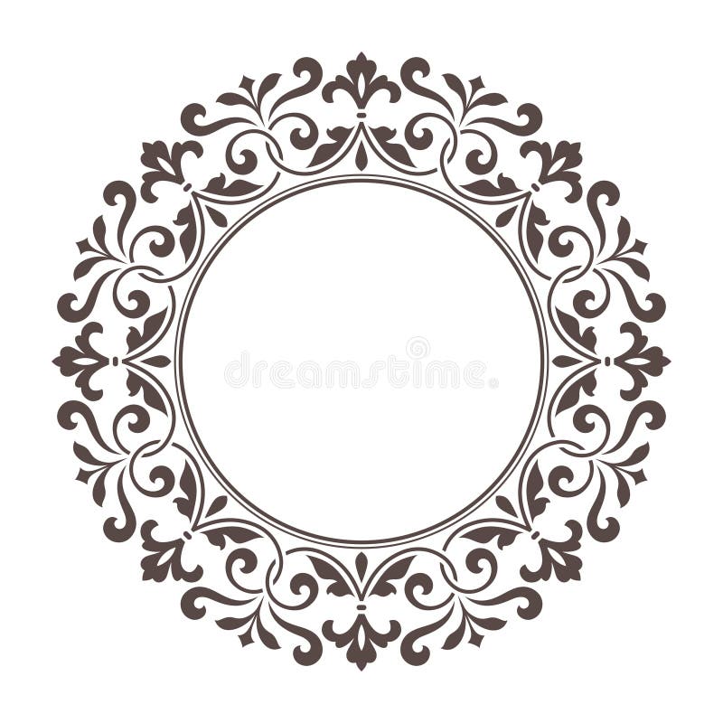 Decorative Round Frame for Design Template. Stock Vector - Illustration ...