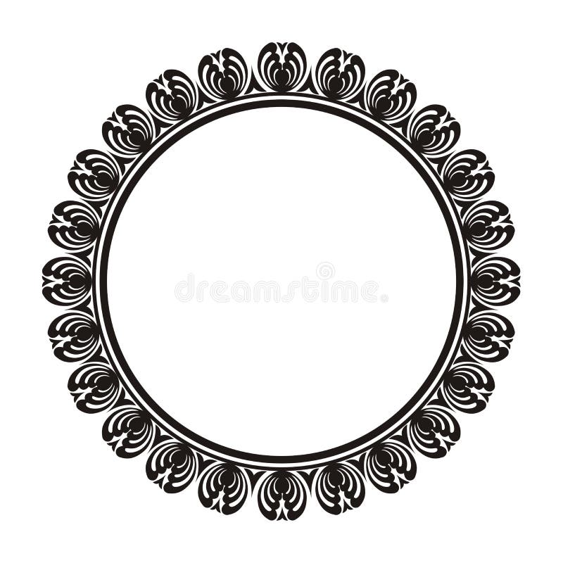 Round Decorative Frame in the Art Nouveau Style Stock Vector ...