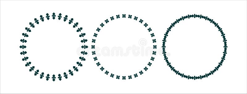 Decorative Round Graphic Frame Pattern Set Stock Vector - Illustration ...