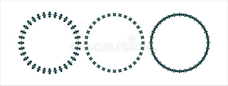 Decorative Round Graphic Frame Pattern Set Stock Vector - Illustration ...