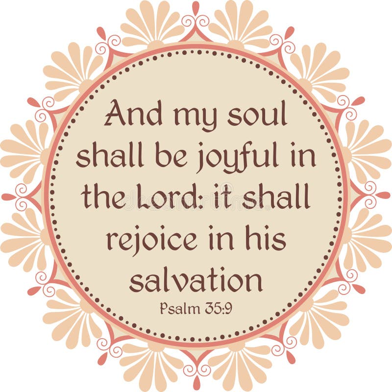 Psalm 35 Verse 9 Decoration Stock Vector - Illustration of blessing ...