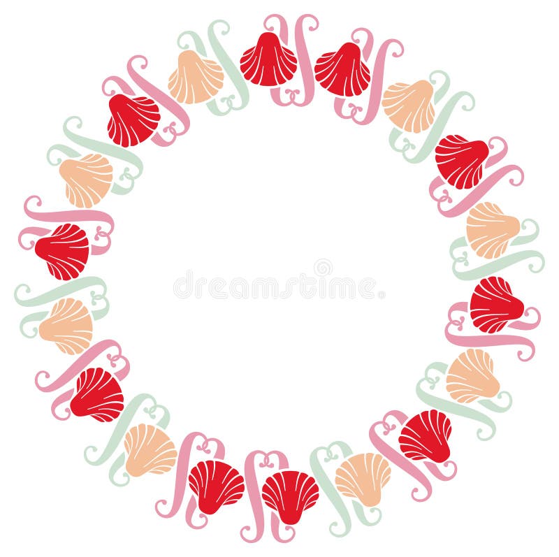 Shells Round Frame Stock Illustrations – 355 Shells Round Frame Stock ...