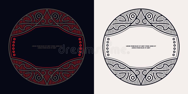 Decorative Round Frame in Thin Line Style for Your Design Stock Vector ...