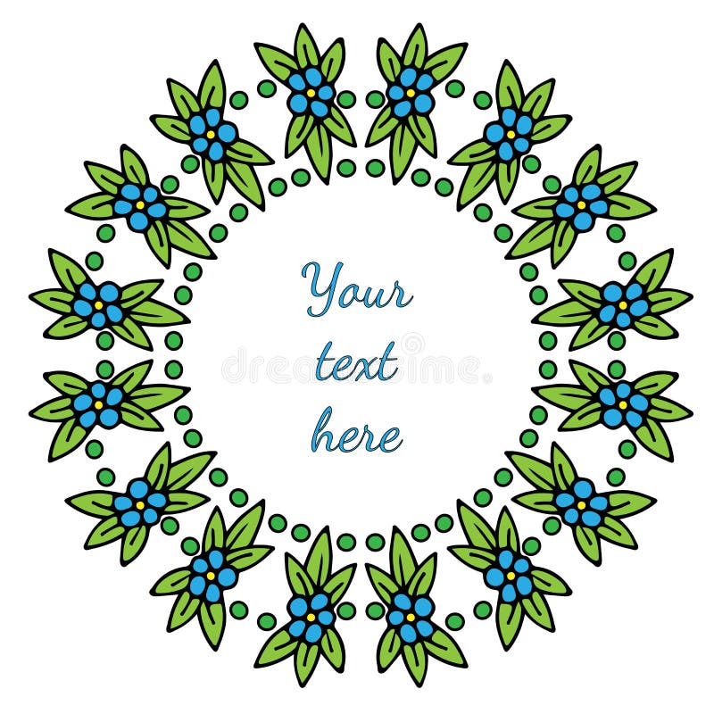 Decorative Round Frames with Flower for Design Template Stock Vector ...