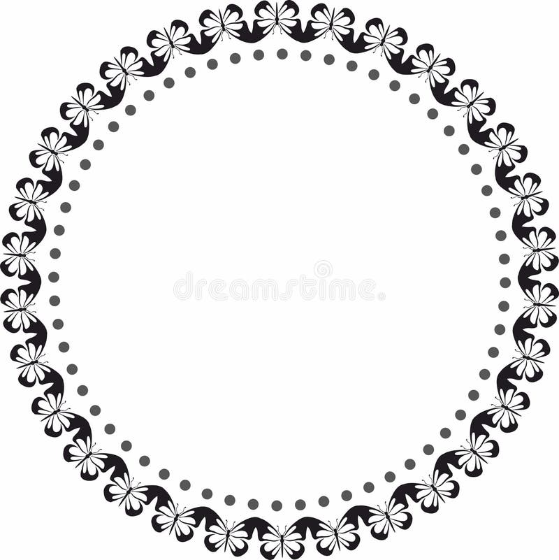 Decorative Round Frame with Music Notes and Floral Elements Stock ...