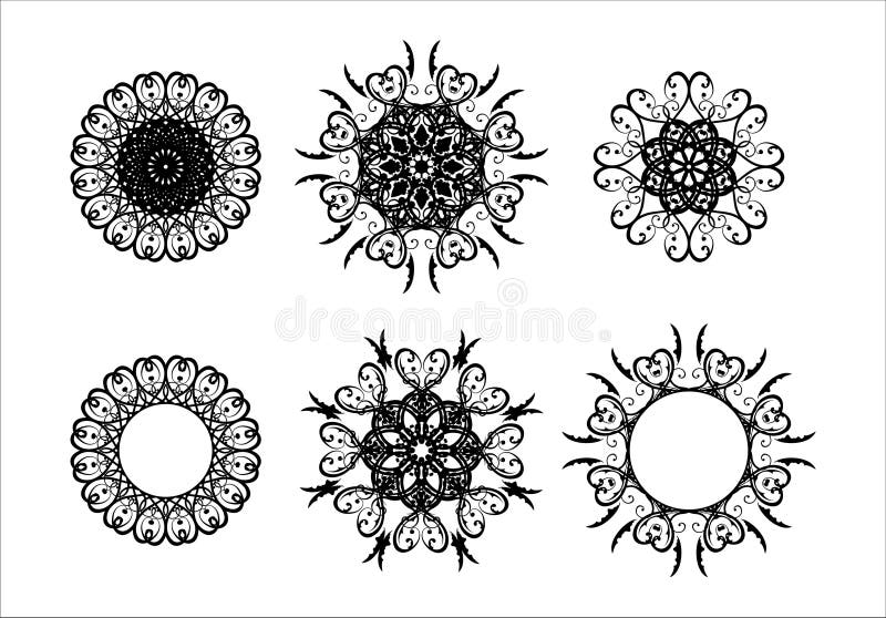 Decorative round pattern stock vector. Illustration of symbols - 36442353