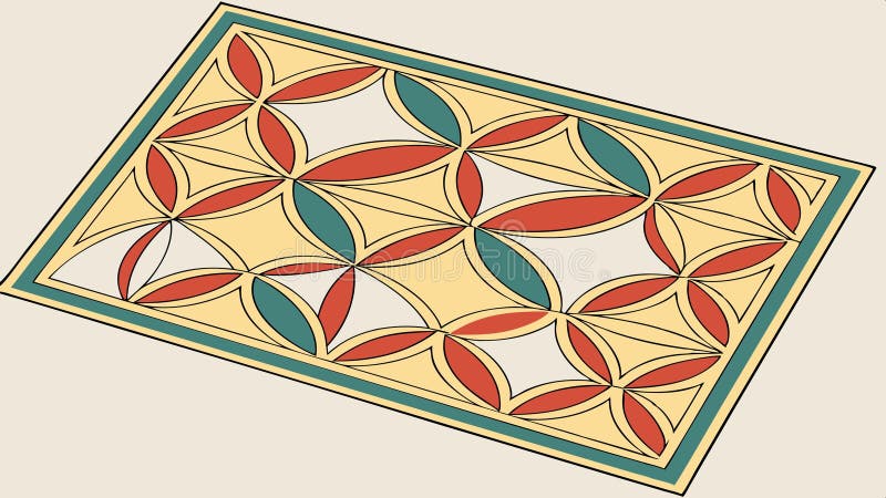 Decorative Rug or Textile Pattern, Geometric Ornamental Flooring Art ...