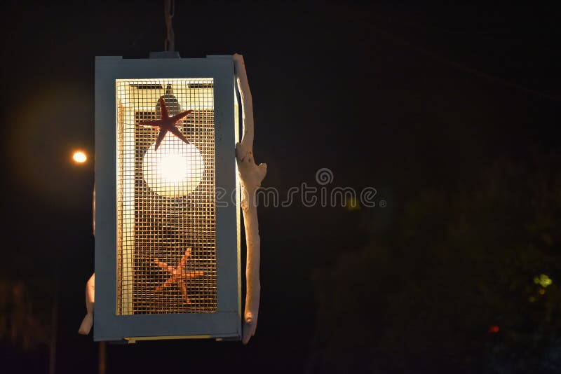 Decorative Sailor Lamp with Marin Objects Hanging from the Ceiling ...