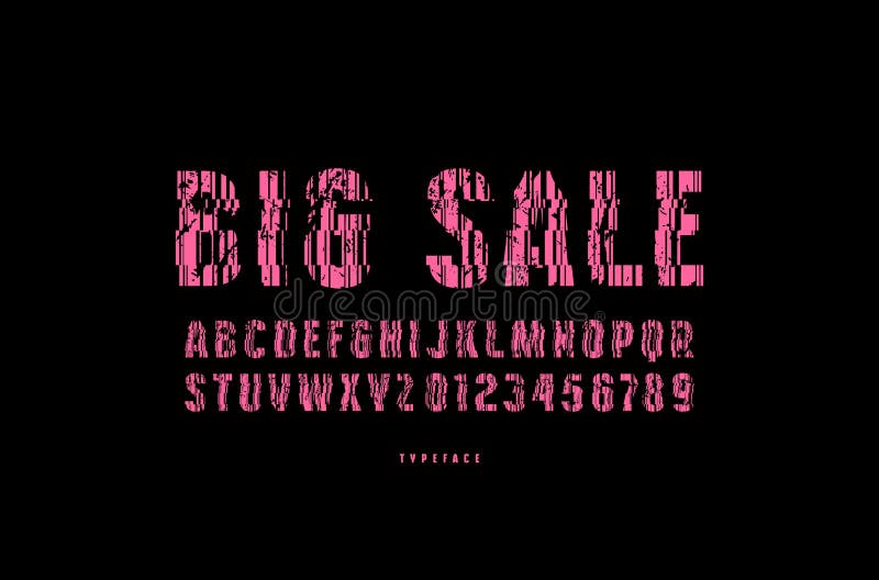 Decorative Sans Serif Font with Glitch Distortion Effect Stock Vector ... Decorative Sans Serif Font with Glitch Distortion Effect Stock Vector ...