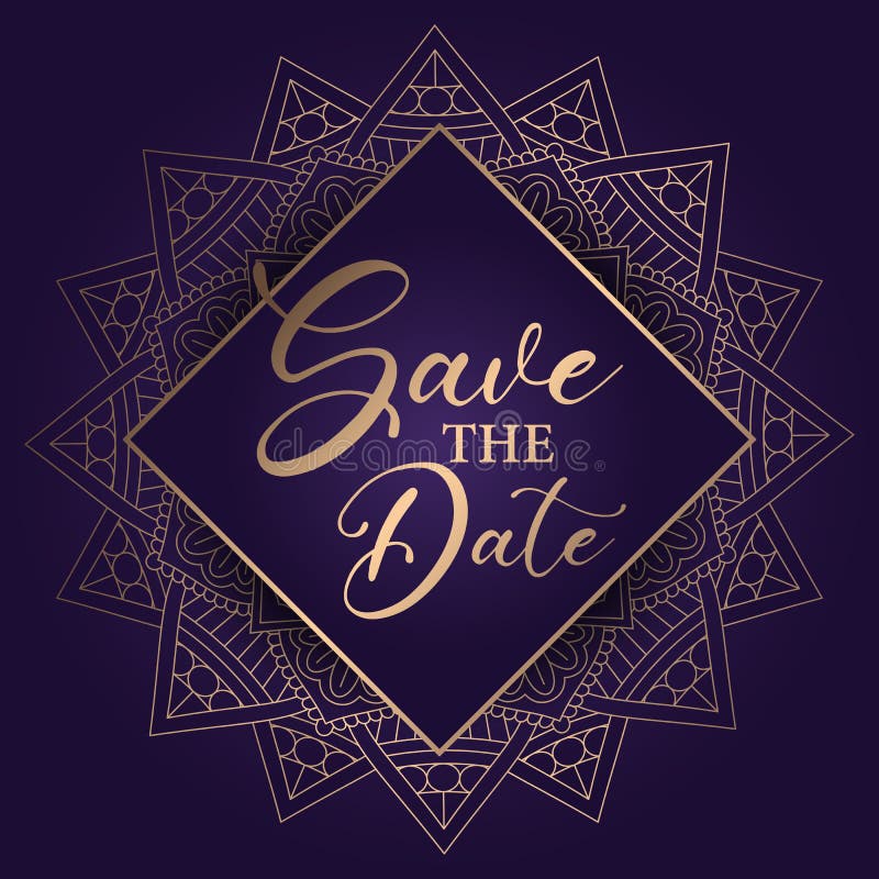 Decorative Save the Date Design Stock Illustration - Illustration of ...