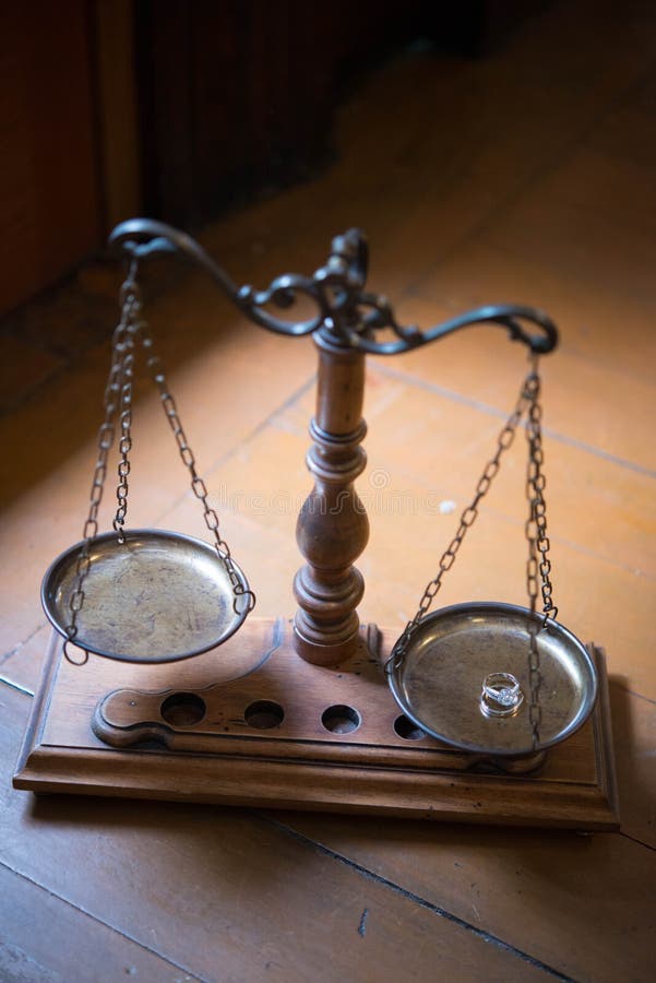 Decorative Scales of Justice in the Courtroom Stock Image - Image of ...