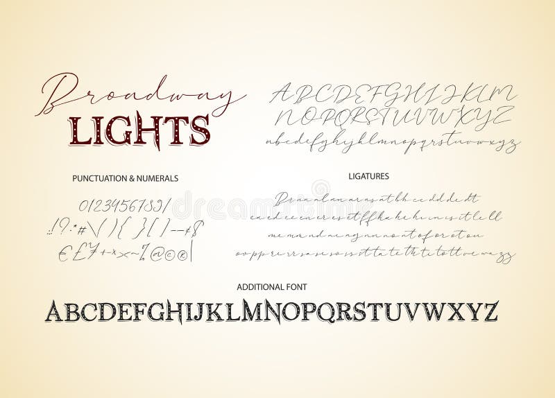 Decorative Script Duo Font. Stock Vector - Illustration of paint, brush ...